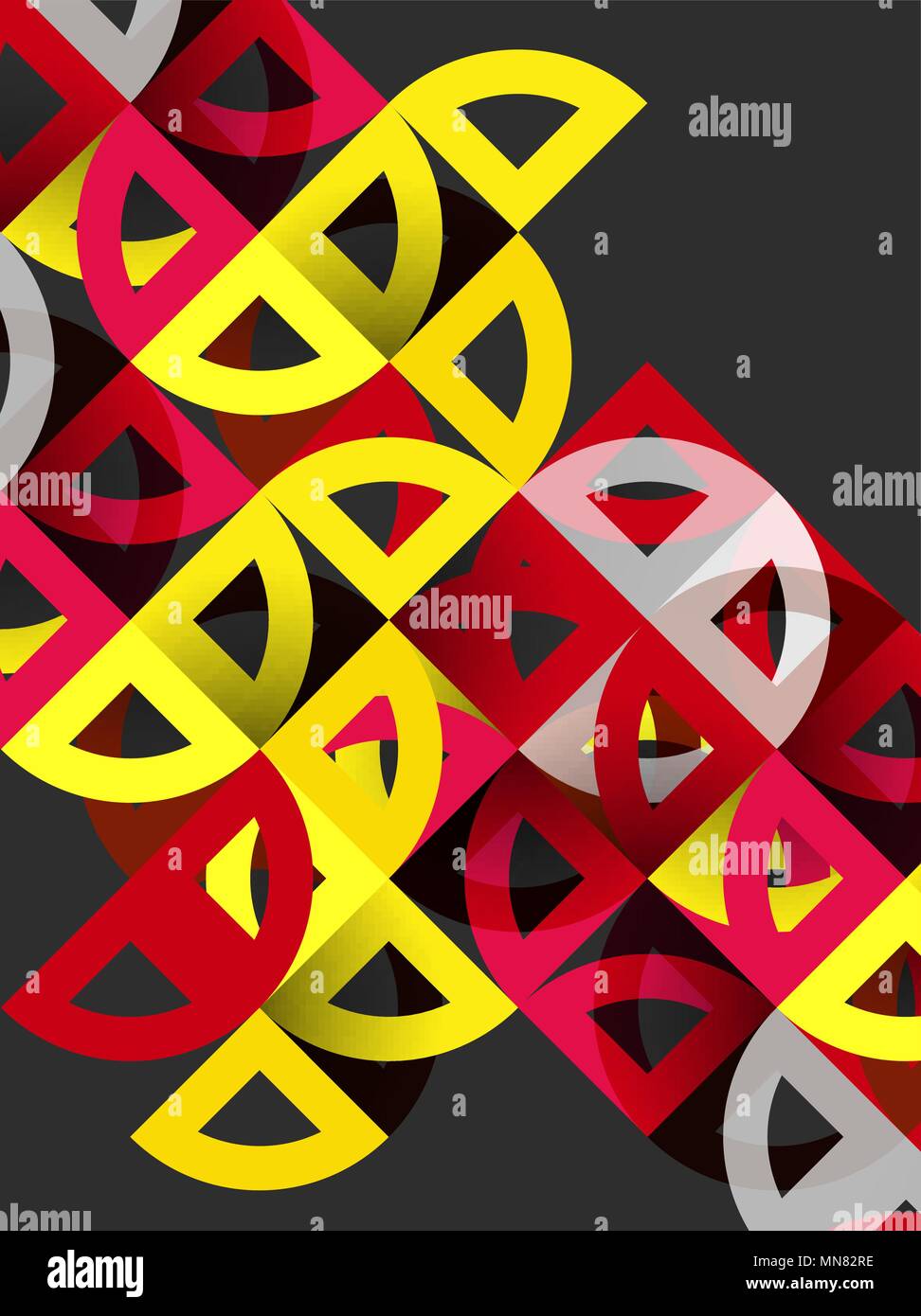 Cut paper circles, mosaic mix geometric pattern design. Cut paper ...