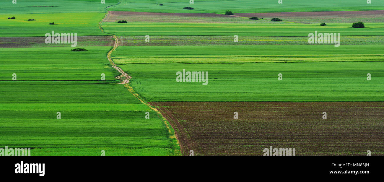 Amazing agriculture landscape in Macin mountains of Dobrogea, Romania ...