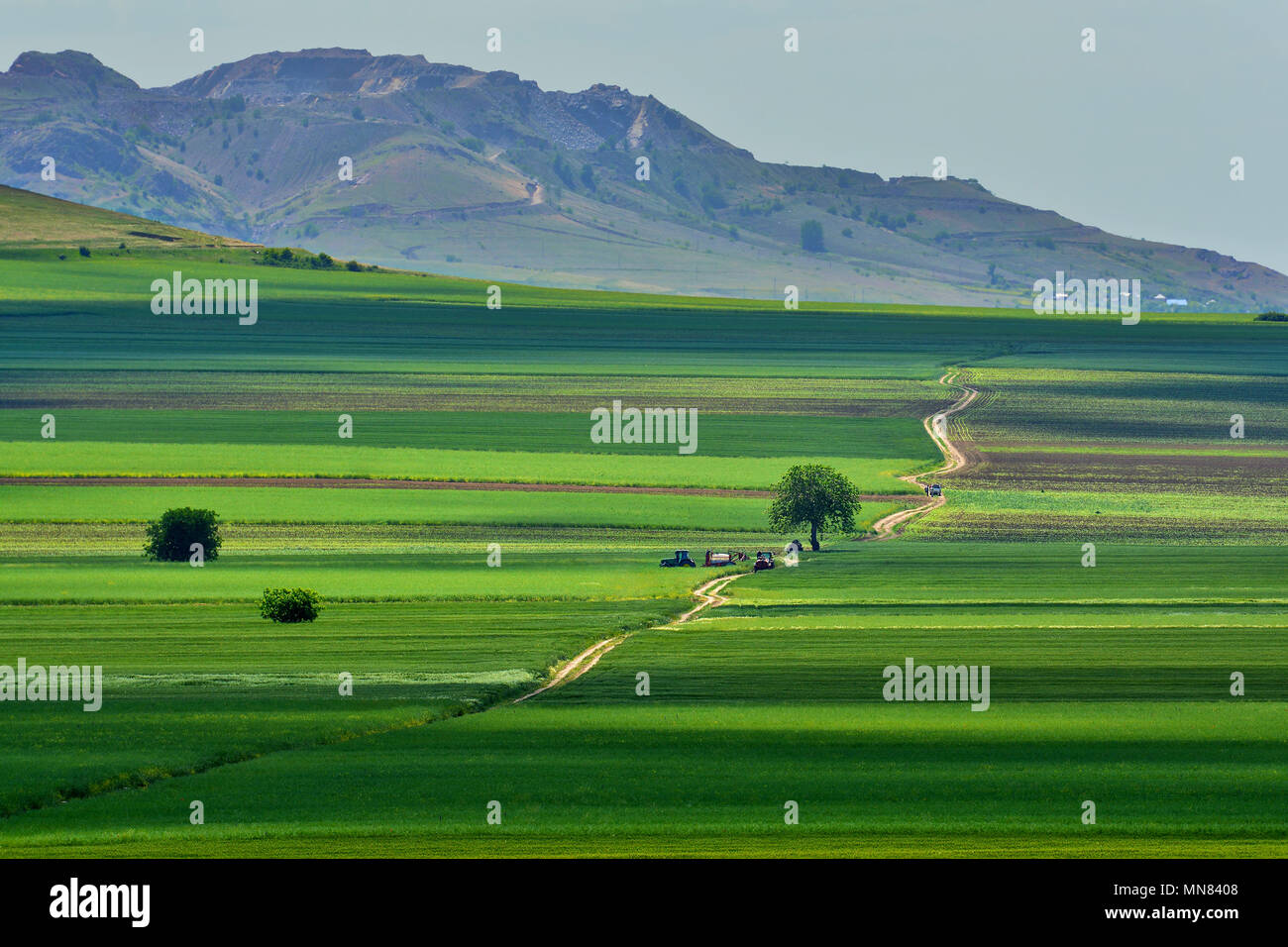 Amazing agriculture landscape in Macin mountains of Dobrogea, Romania ...