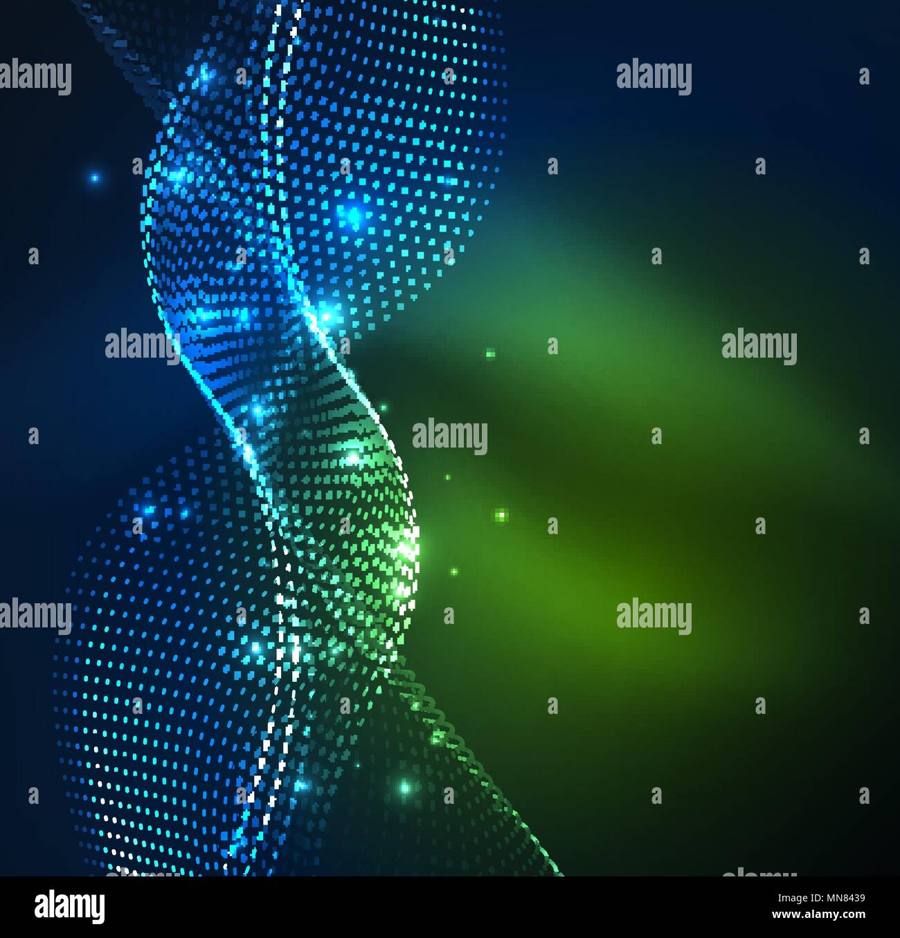 Vector wave particles background. Vector wave particles background - 3D ...