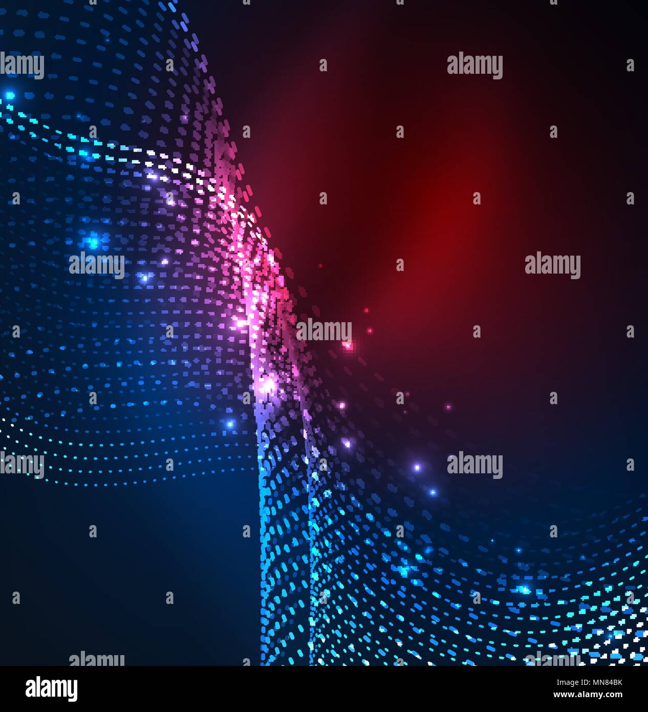 Vector wave particles background. Vector wave particles background - 3D ...