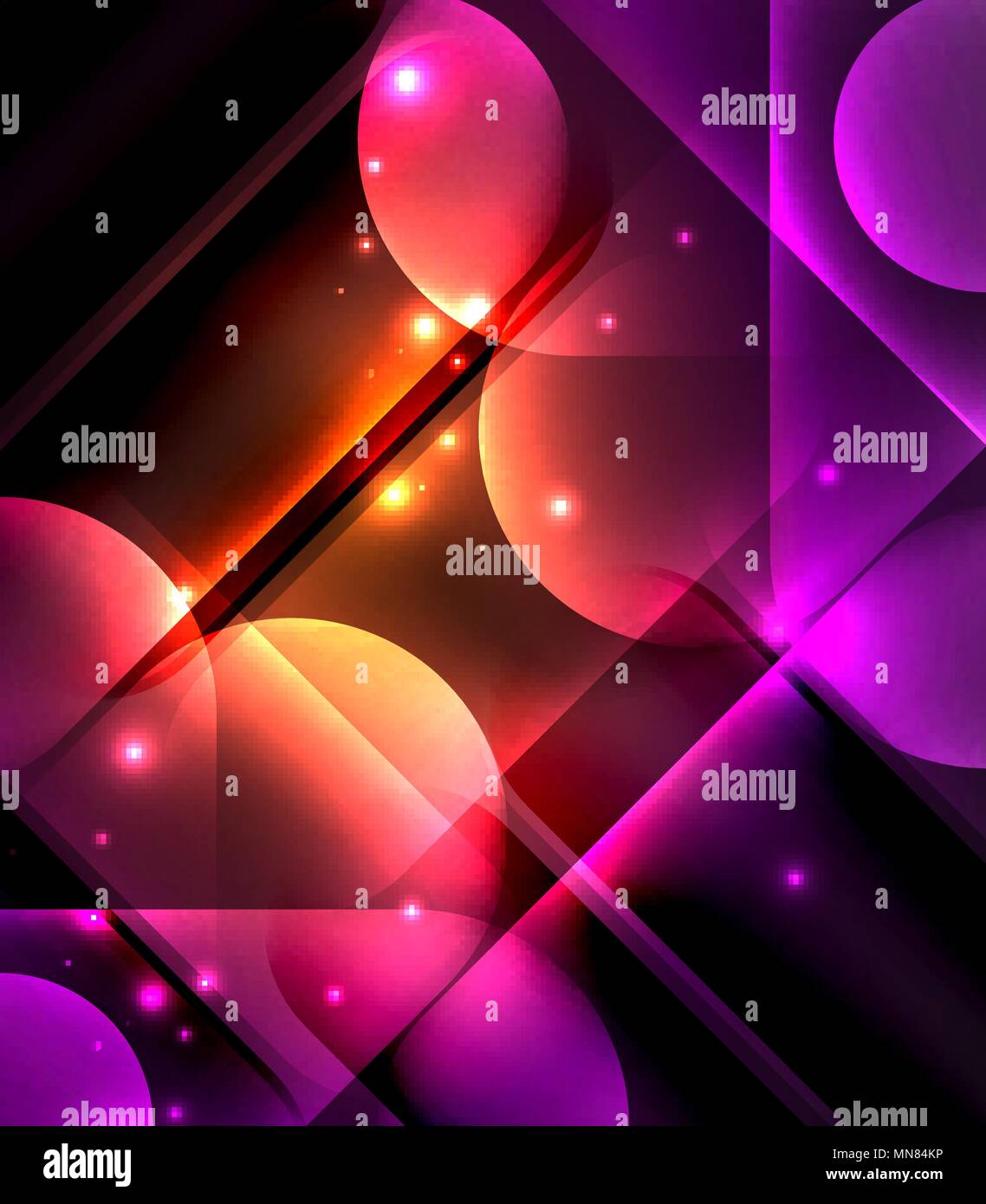 Vector glowing geometric shapes background. Vector glowing geometric ...