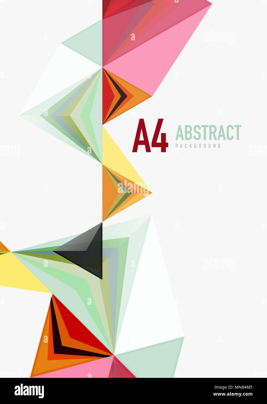 Triangular low poly vector a4 size geometric abstract template ...