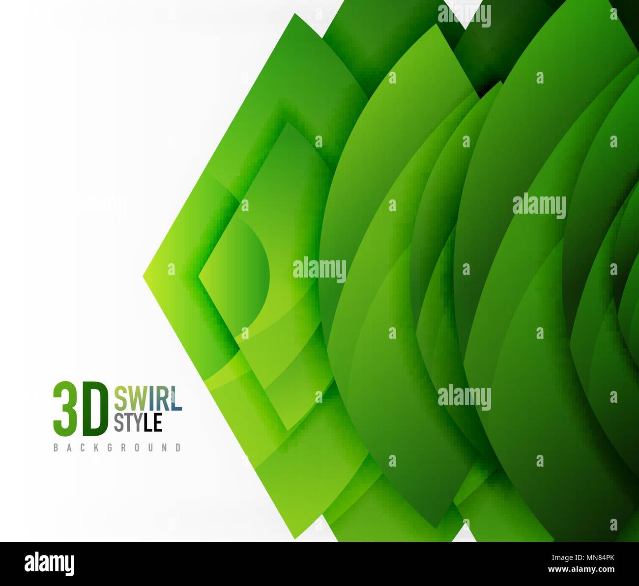 Swirl and wave 3d effect objects, abstract template vector design ...