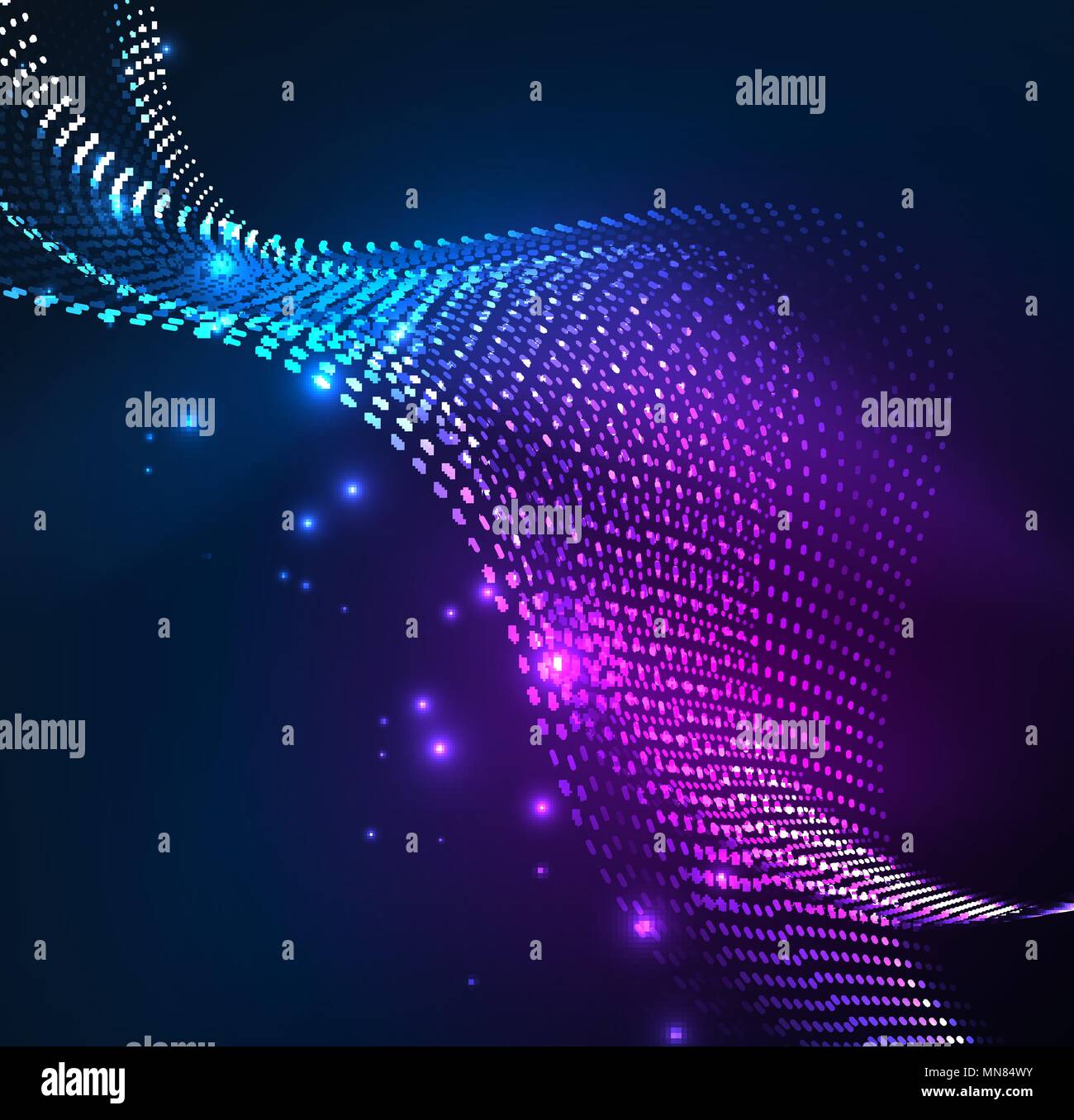 Vector wave particles background. Vector wave particles background - 3D ...