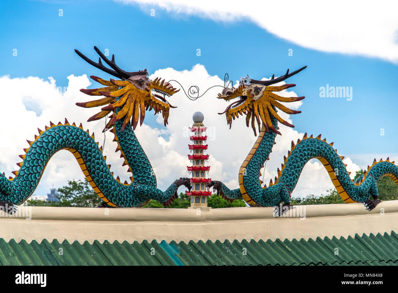Dragon god in the Taoist Temple, Cebu city, Philippines Stock Photo - Alamy