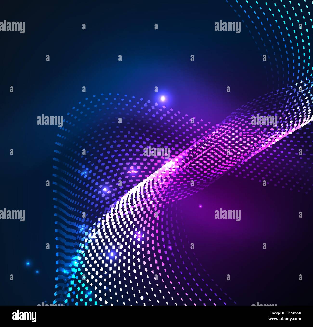 Wave particles background 3d illuminated Stock Vector Images - Alamy
