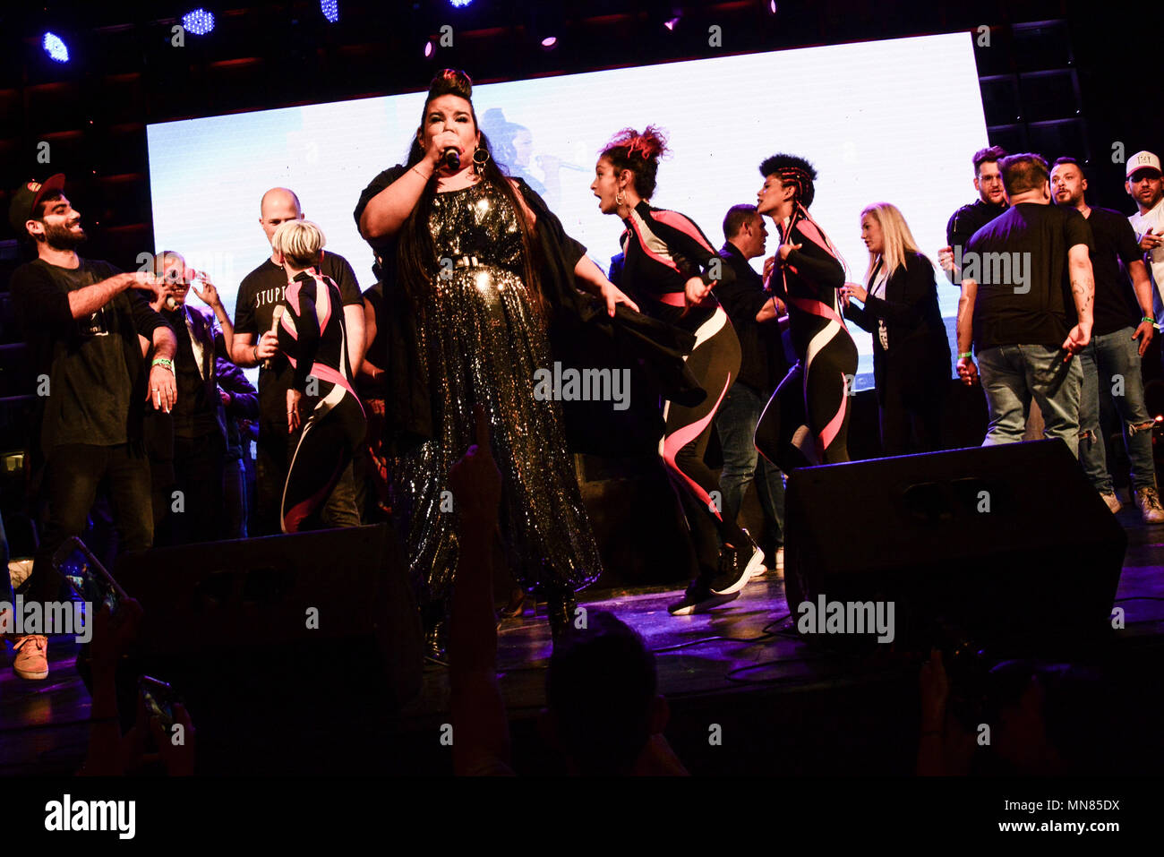 Tel Aviv, Israel. 14th May, 2018. Singer Netta Barzilai and the ...