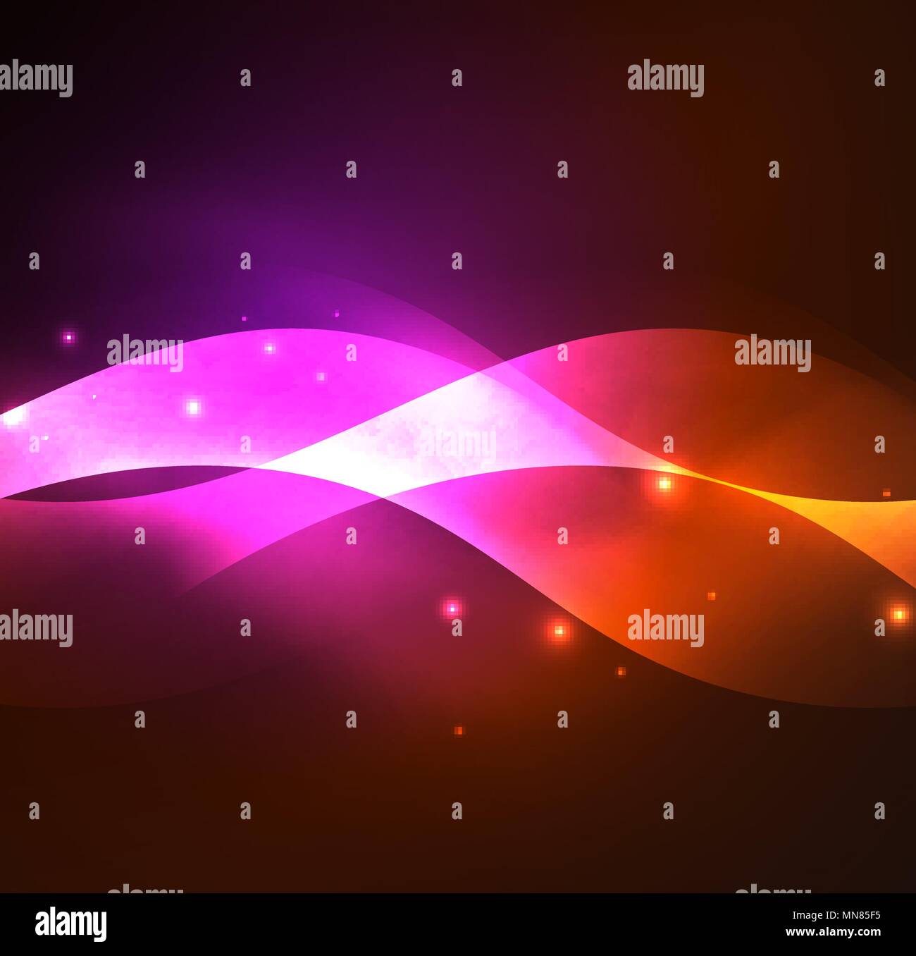 Illuminated neon waves. Vector abstract illuminated neon waves Stock ...