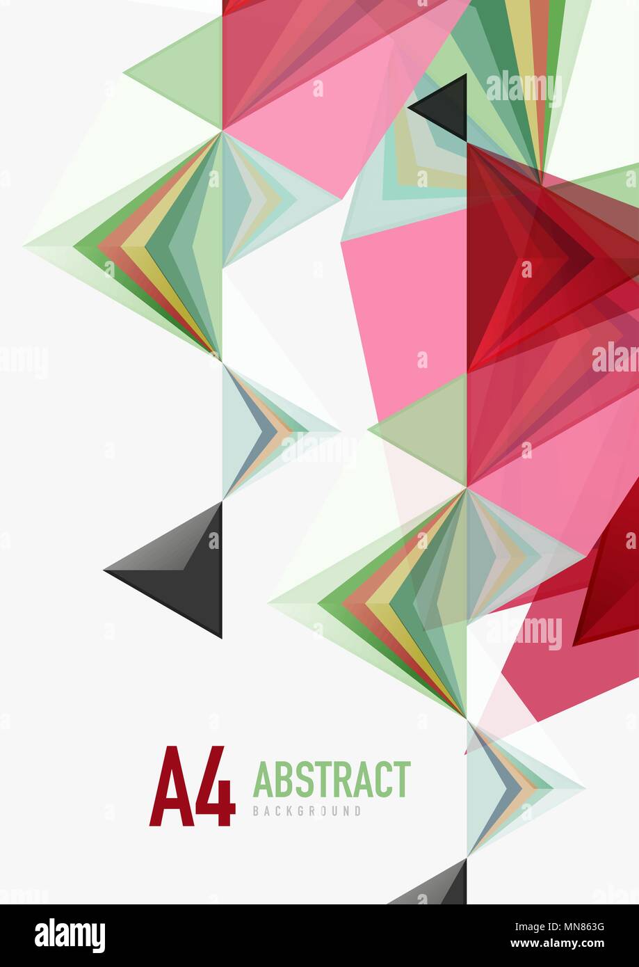Triangular low poly vector a4 size geometric abstract template ...