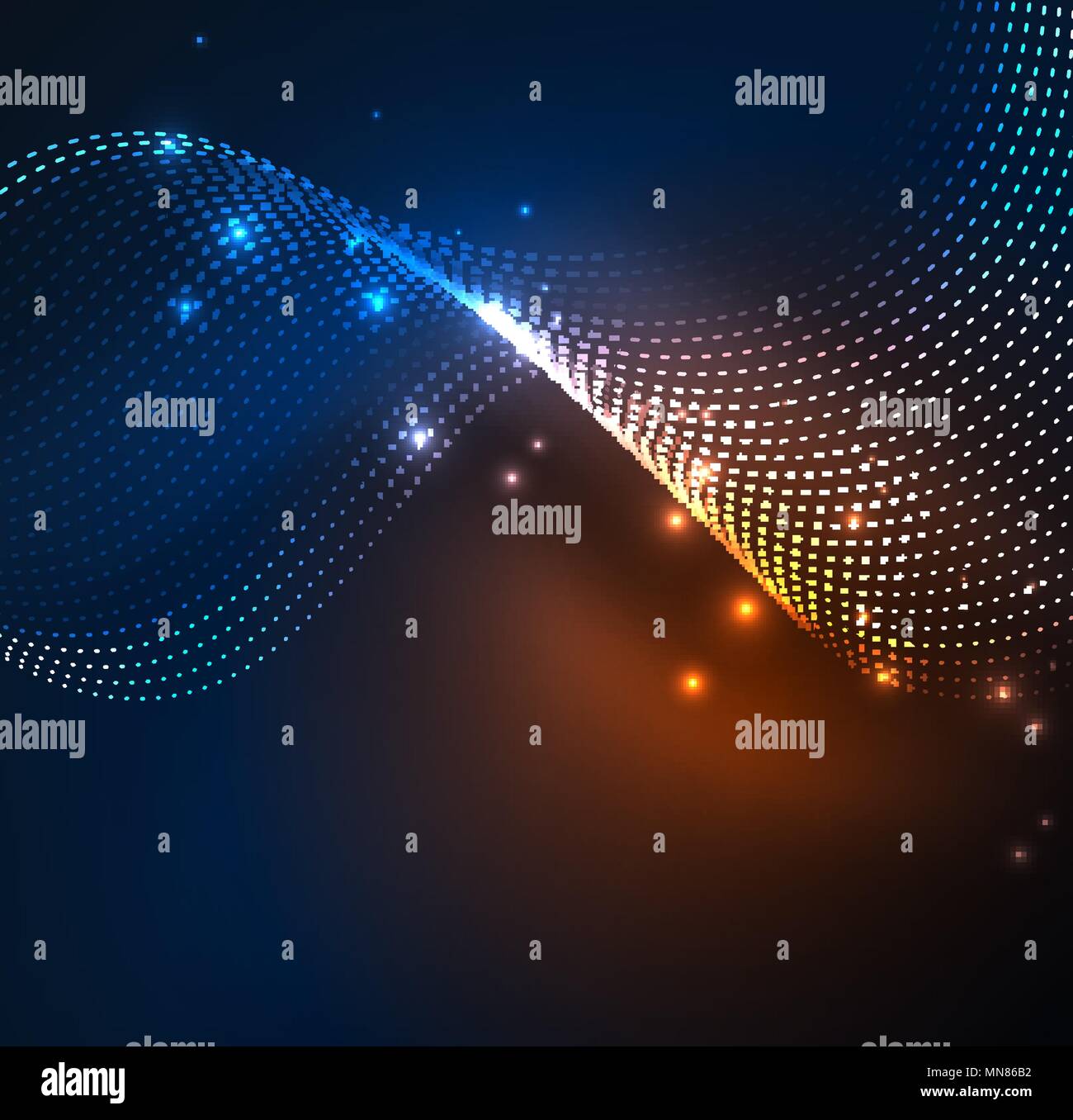 Vector wave particles background. Vector wave particles background - 3D ...