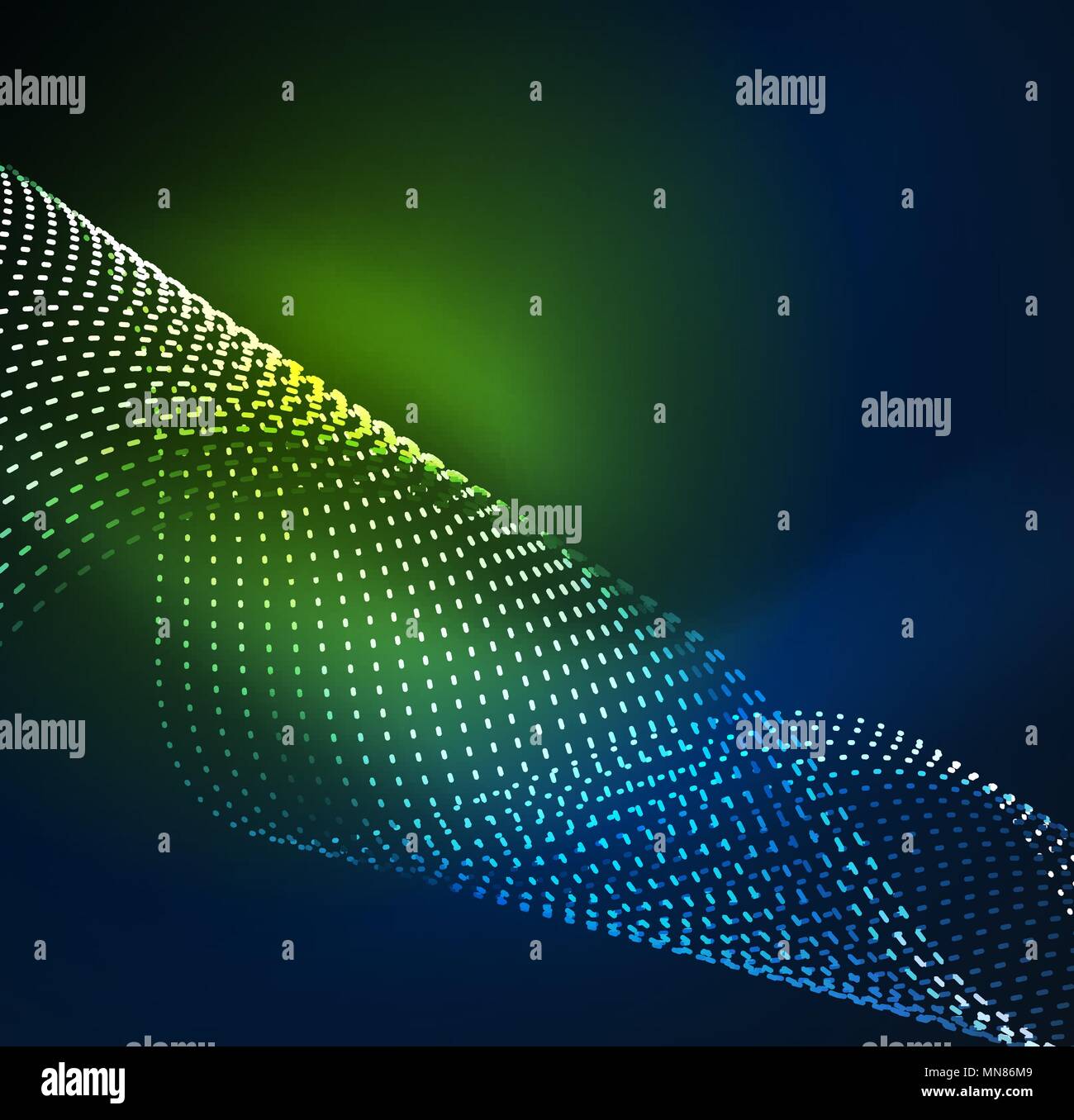 Vector wave particles background. Vector wave particles background - 3D ...