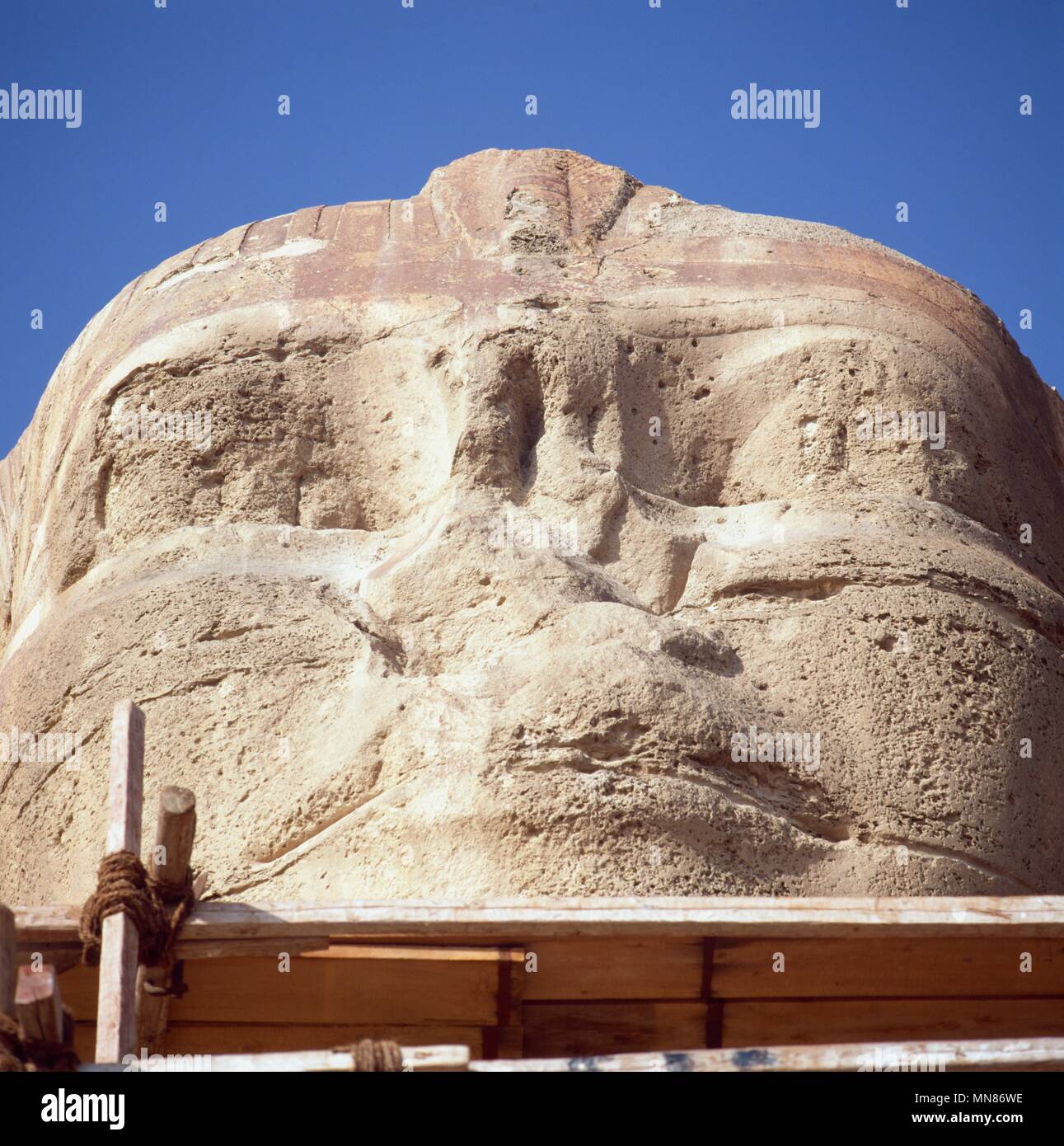 The great Sphinx of the Giza Pyramids complex undergoing restoration in ...