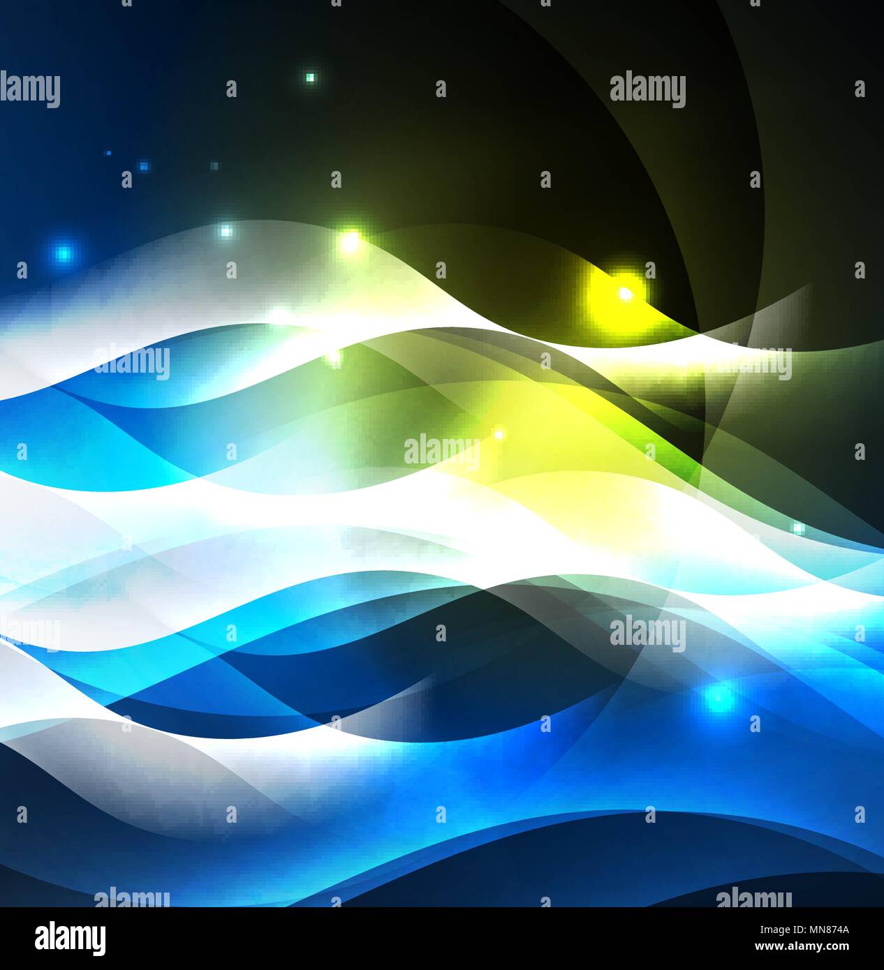 Illuminated neon waves. Vector abstract illuminated neon waves Stock ...