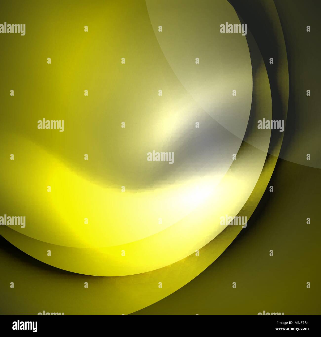 Digital illustration, glowing waves and circles. Vector digital ...