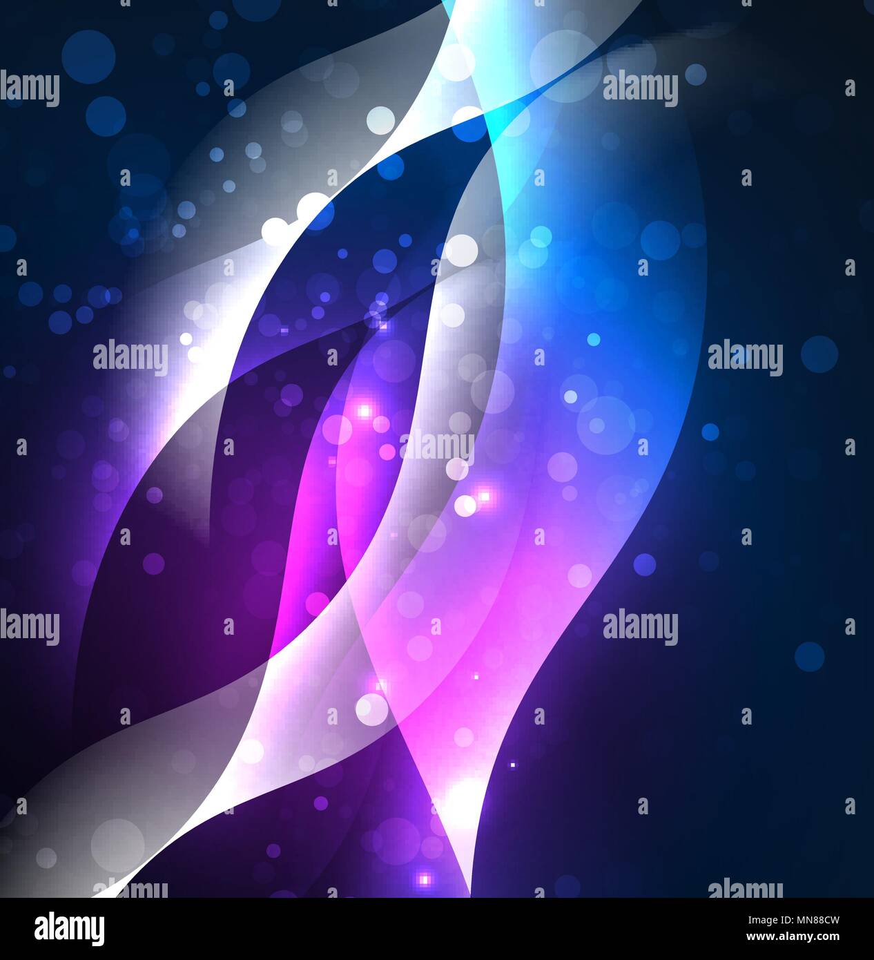 Illuminated neon waves. Vector abstract illuminated neon waves Stock ...