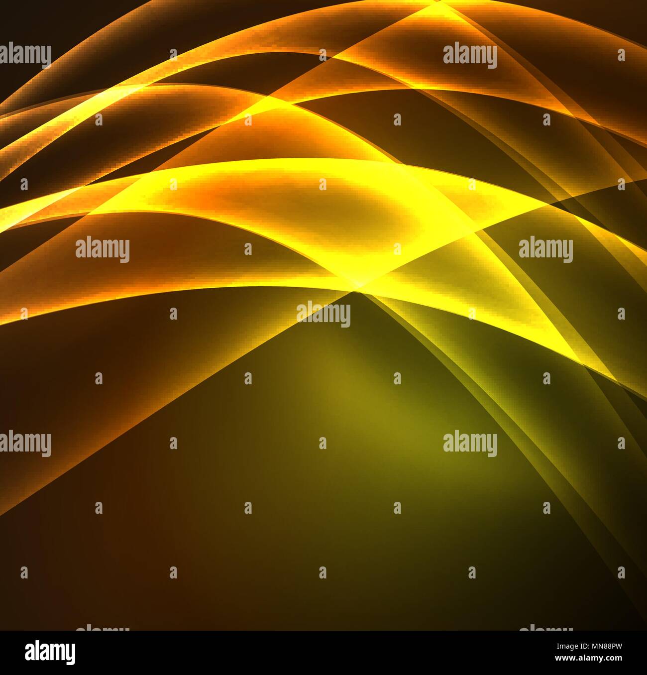 Energy lines, glowing waves in the dark, vector abstract background ...