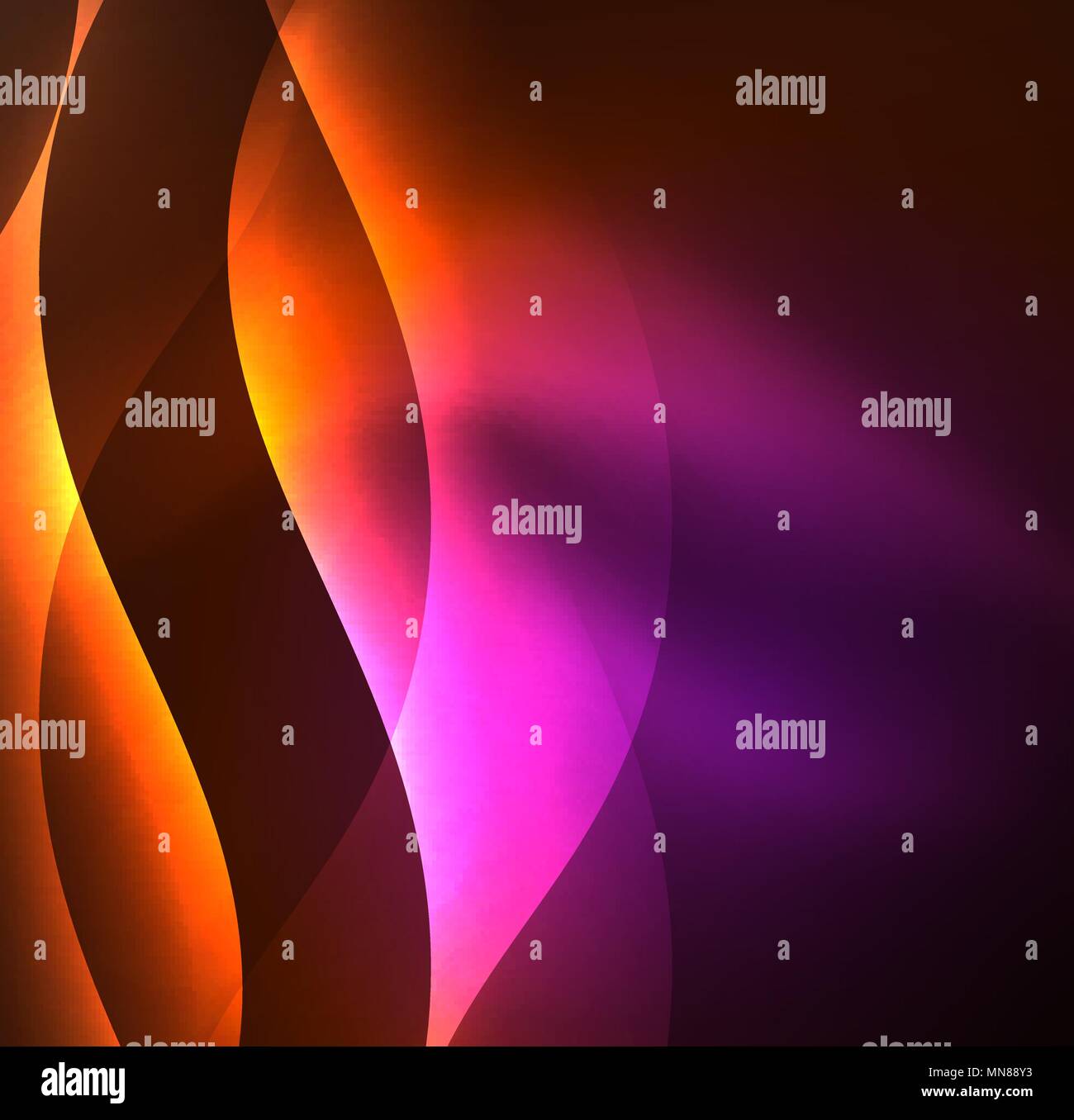 Illuminated neon waves. Vector abstract illuminated neon waves Stock ...