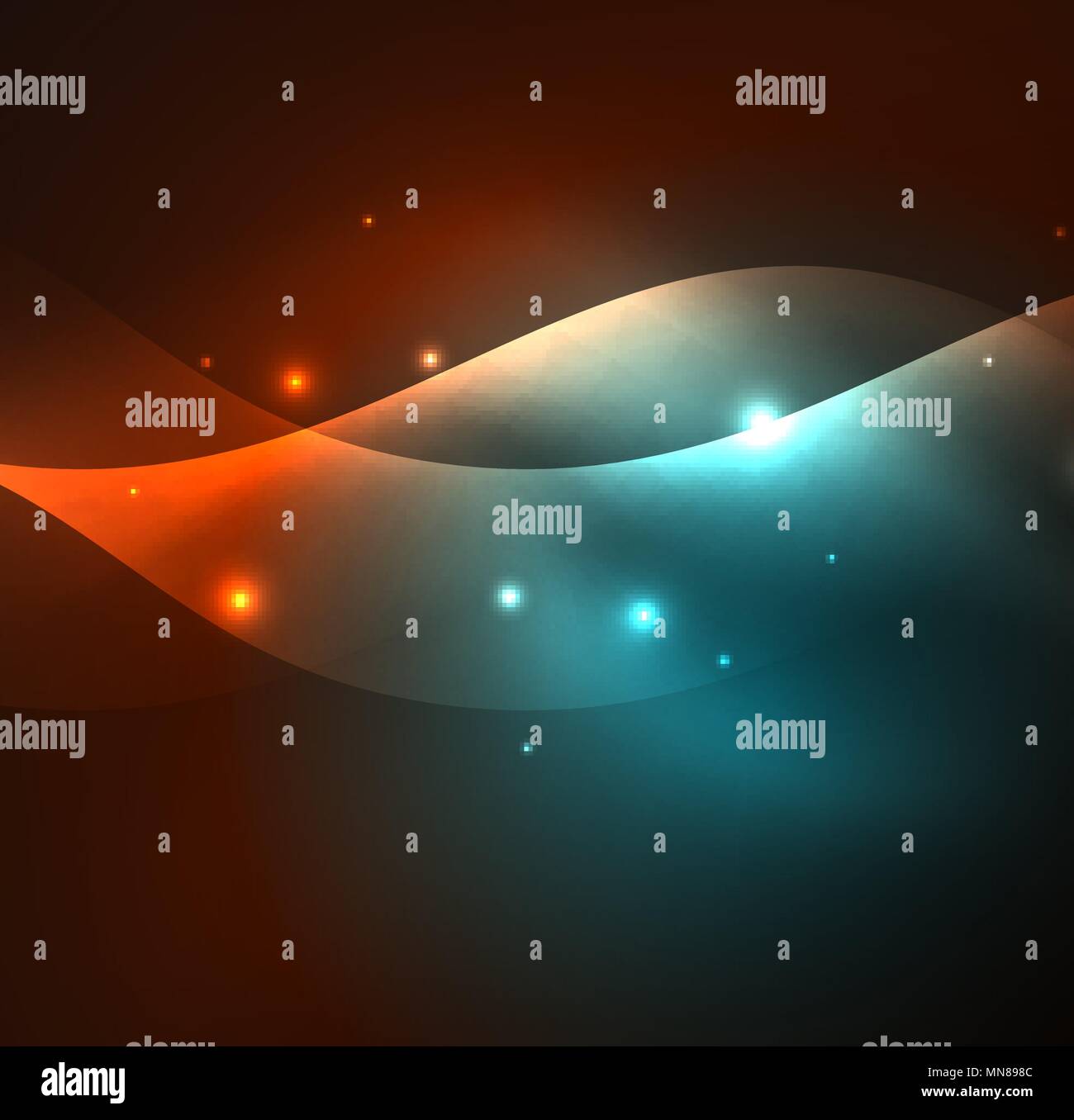 Illuminated neon waves. Vector abstract illuminated neon waves Stock ...