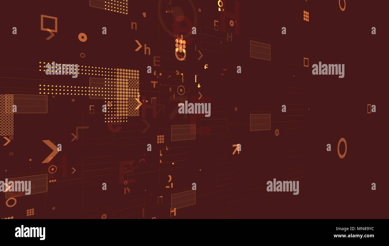 A fantastic 3d illustration of shining yellow letters and signs covered ...