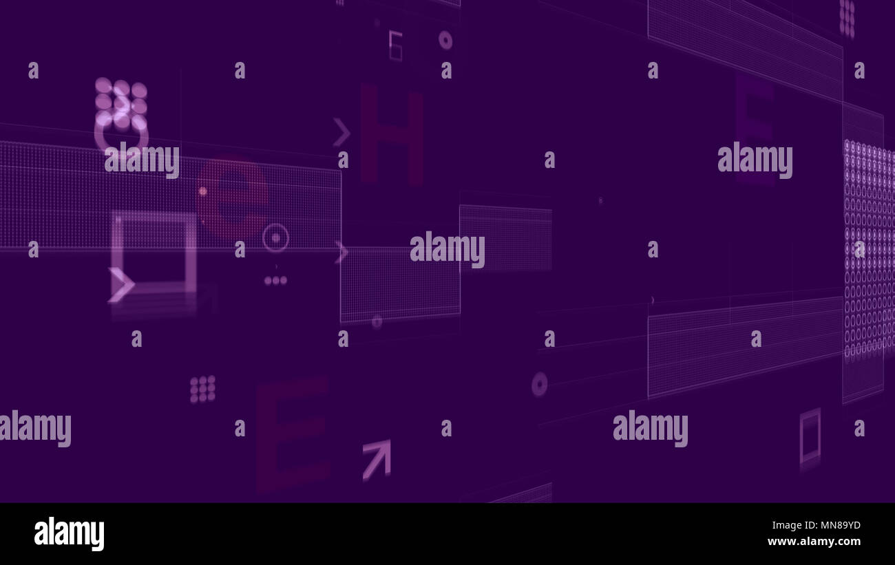 An electronic 3d rendering of shining white letters and signs covered ...