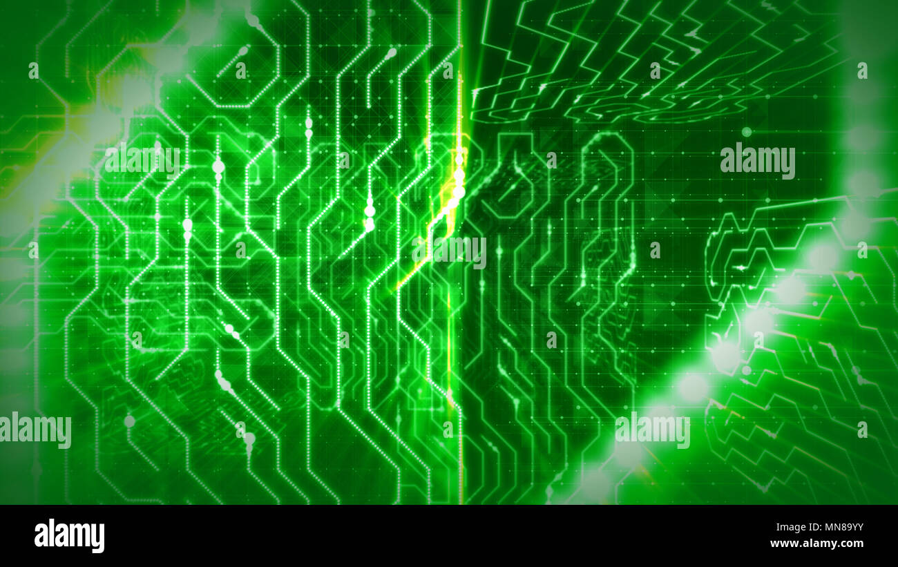 A puzzling 3d illustration of a circular processor with labyrinths of ...