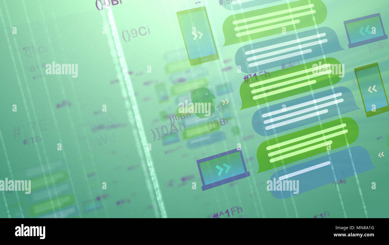 An exciting 3d rendering of abstract messages in the forms of files ...