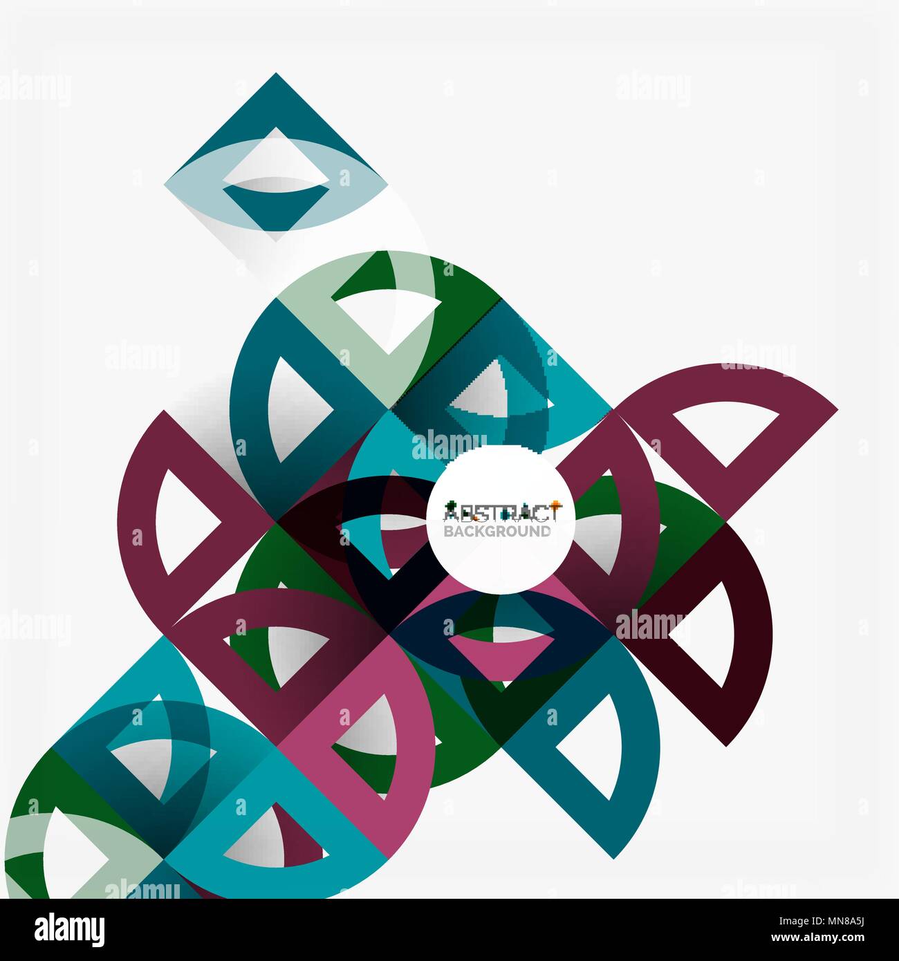 Cut paper circles, mosaic mix geometric pattern design. Cut paper ...