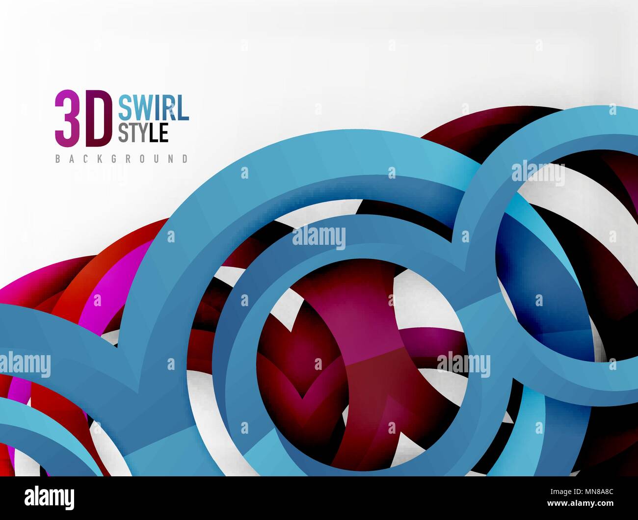 Vector 3d rings design background. Vector 3d rings and swirls design ...