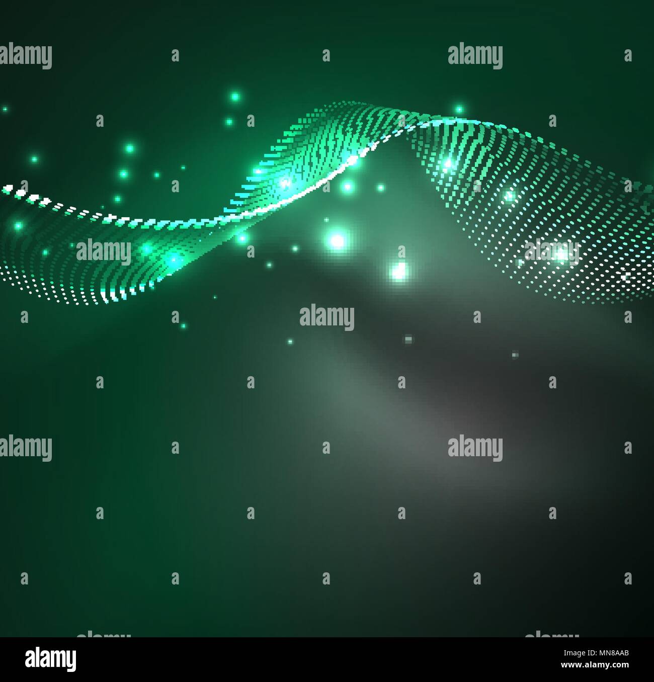 Vector wave particles background. Vector wave particles background - 3D ...