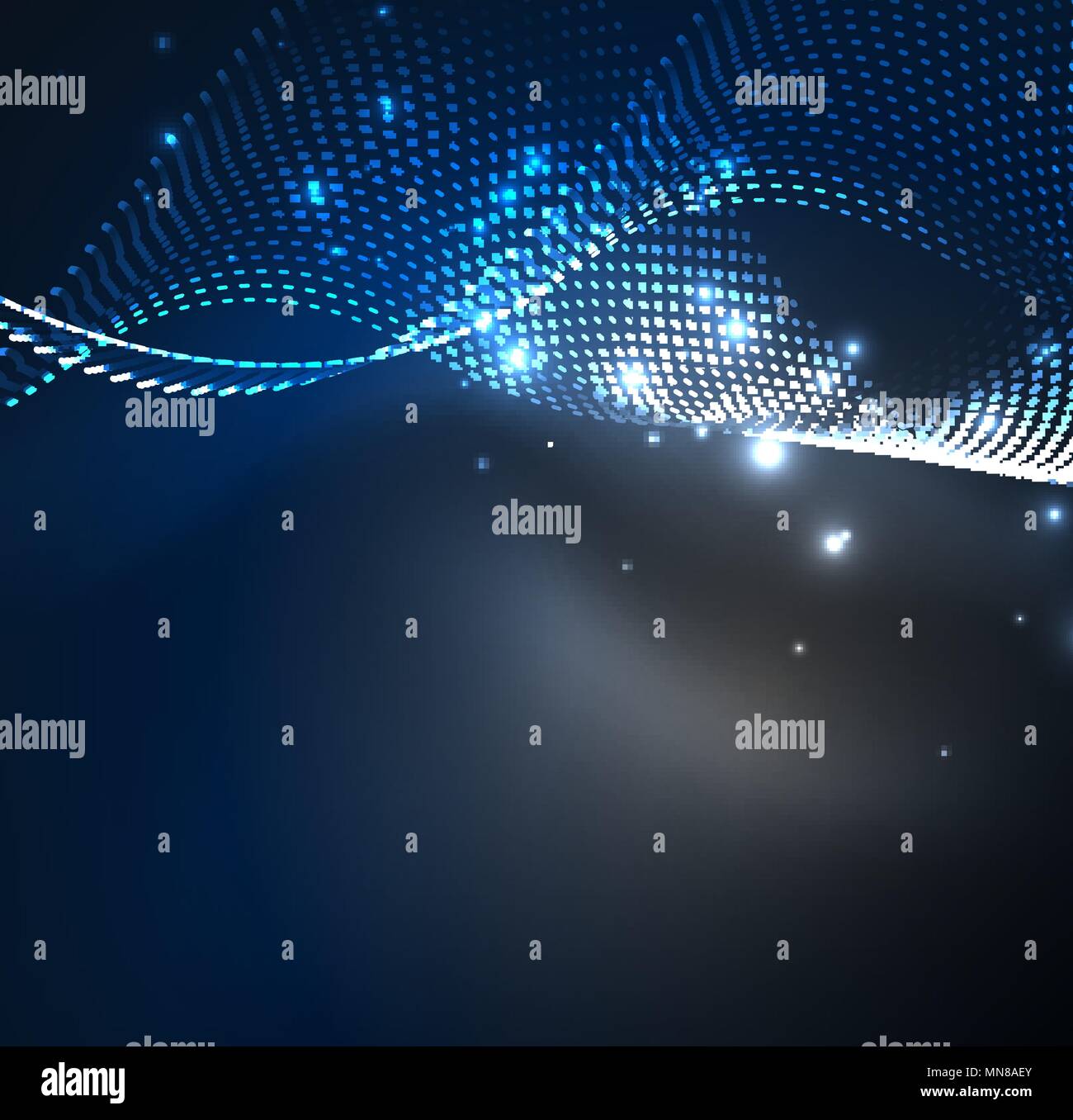 Vector wave particles background. Vector wave particles background - 3D ...