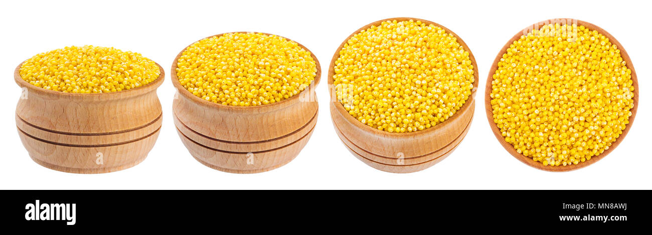 Millet bowl isolated on white background Stock Photo - Alamy