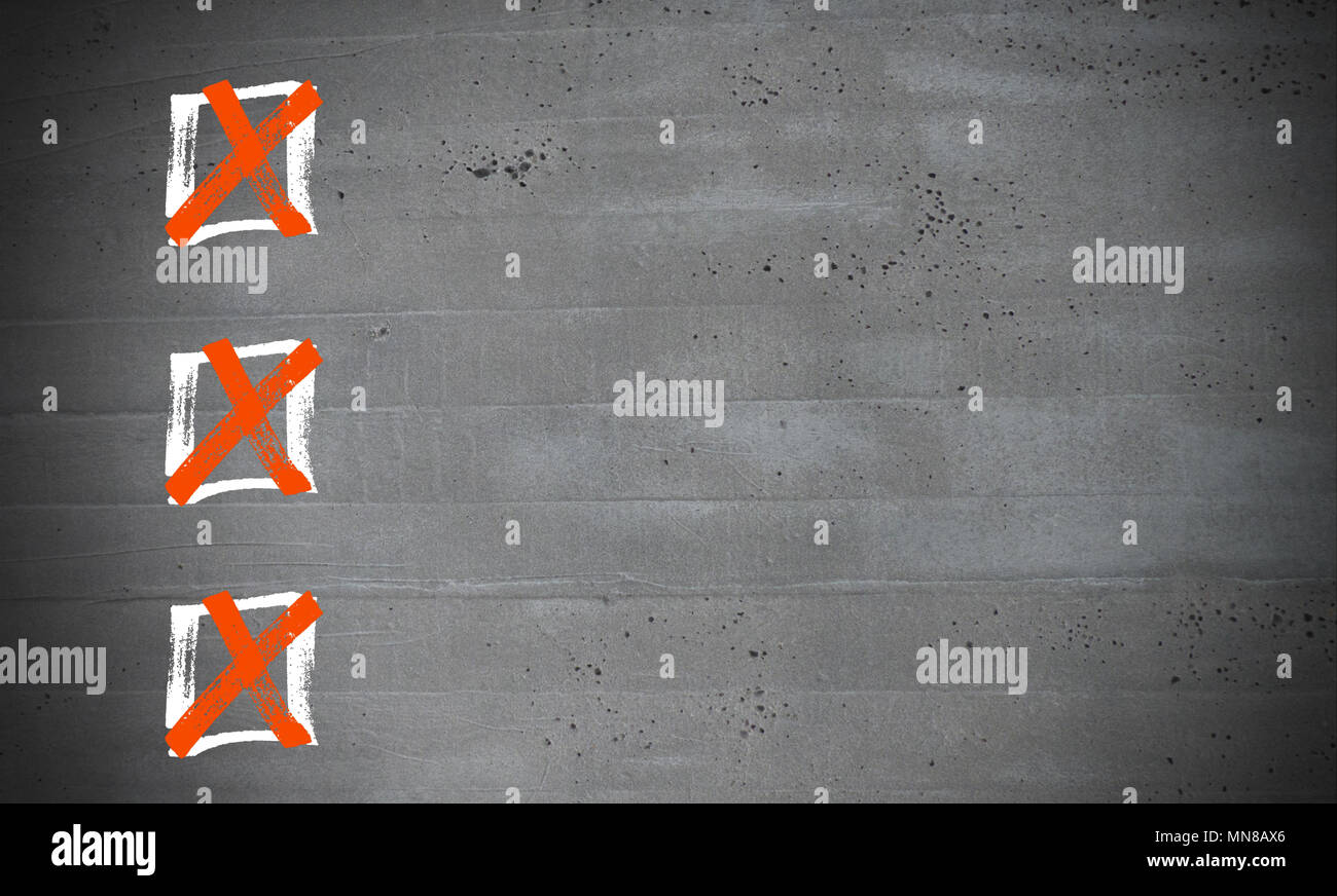 Checklist on concrete concept Stock Photo - Alamy