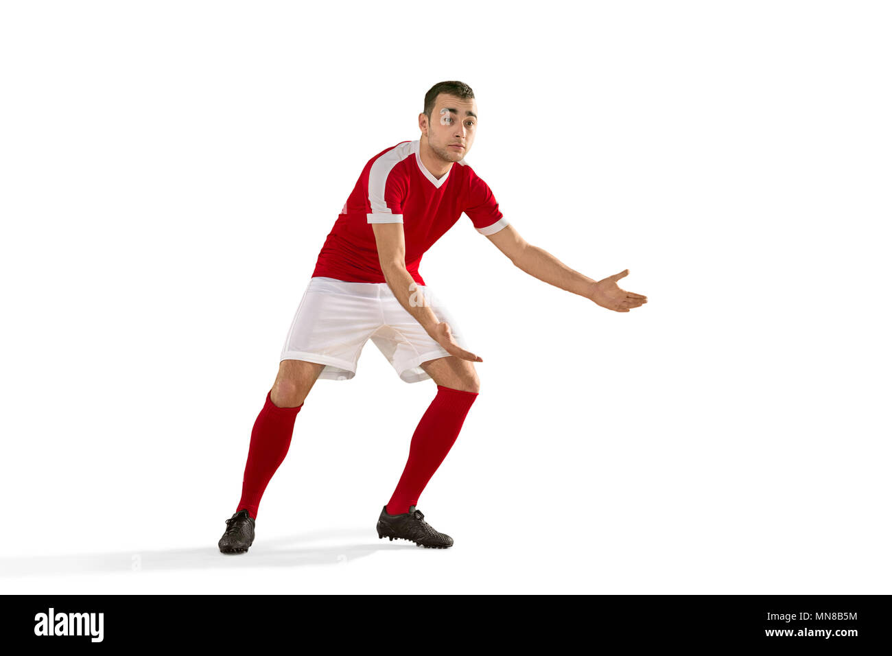 Professional football soccer player isolated white background Stock ...