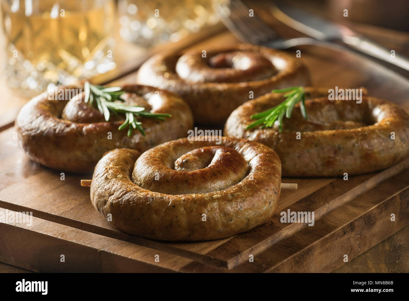 Cumberland sausages. Traditional food UK Stock Photo - Alamy