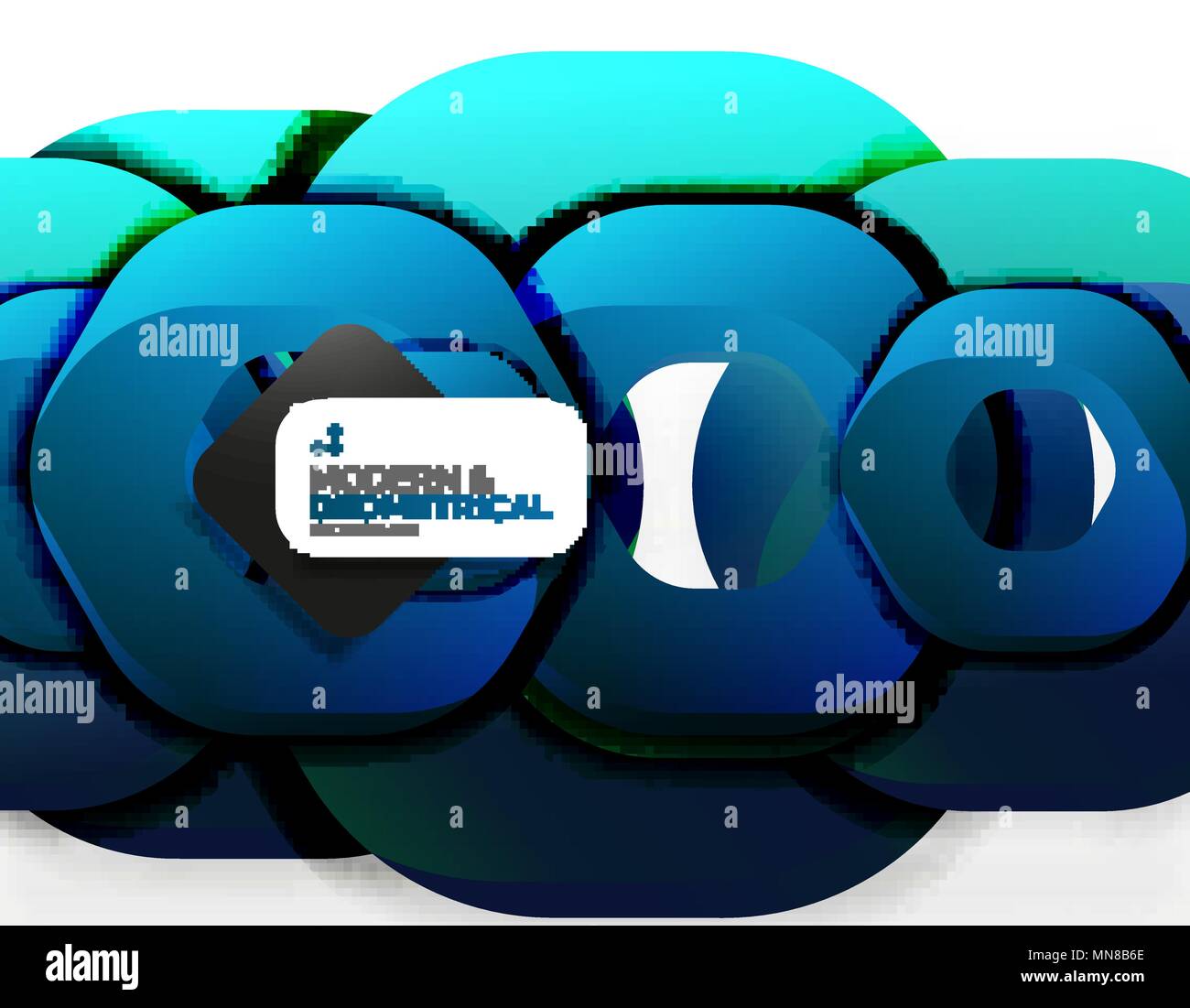 Geometric abstract background, cut chain shapes or hexagons on white ...