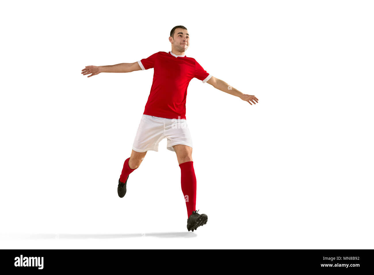 Professional football soccer player isolated white background Stock ...