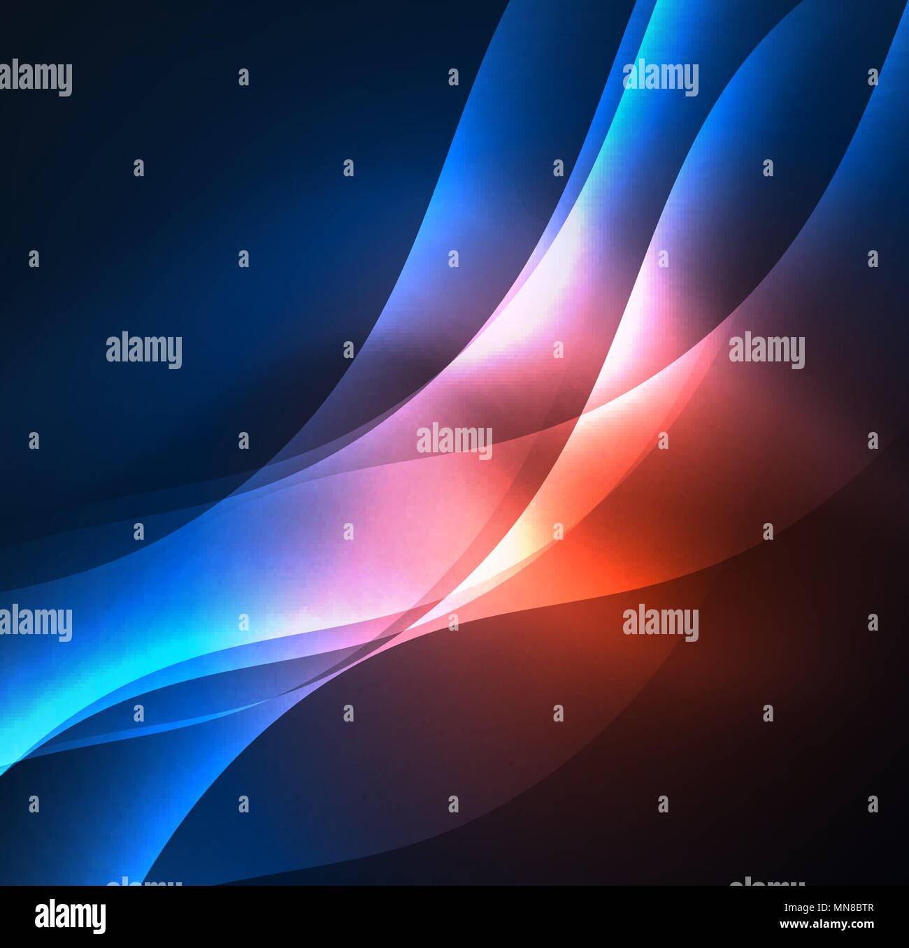 Illuminated neon waves. Vector abstract illuminated neon waves Stock ...