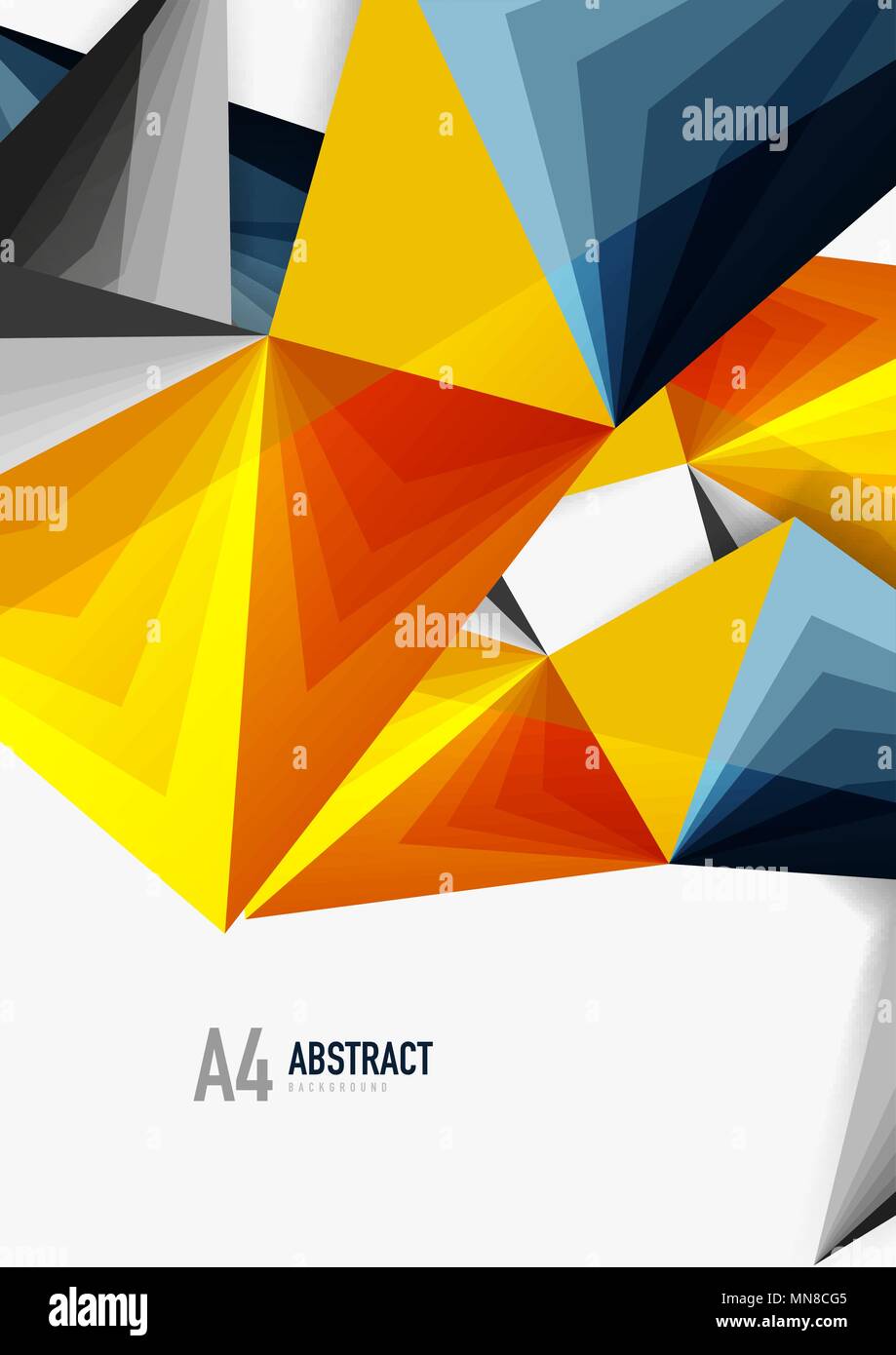 Vector low poly style 3d triangle line. Vector low poly style 3d ...