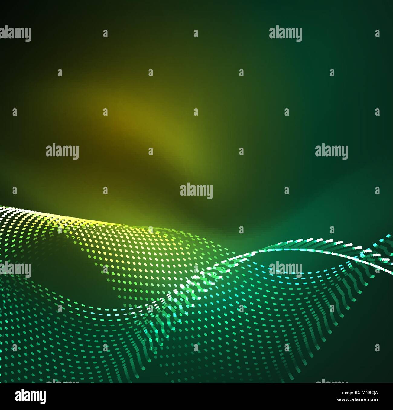 Vector wave particles background. Vector wave particles background - 3D ...