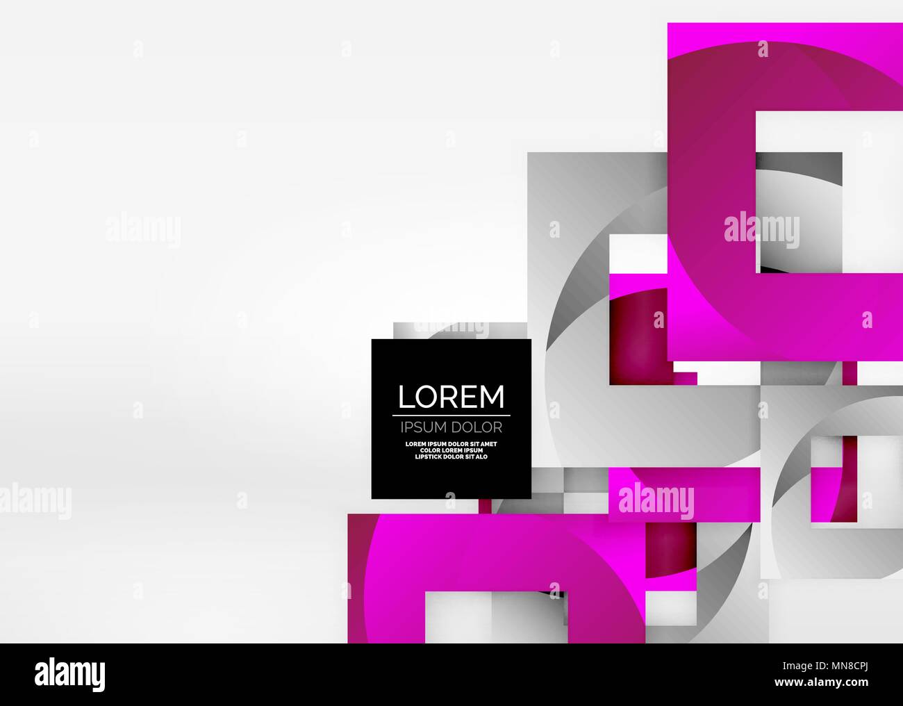 Squares geometric shapes in light grey 3d space. Squares geometric ...