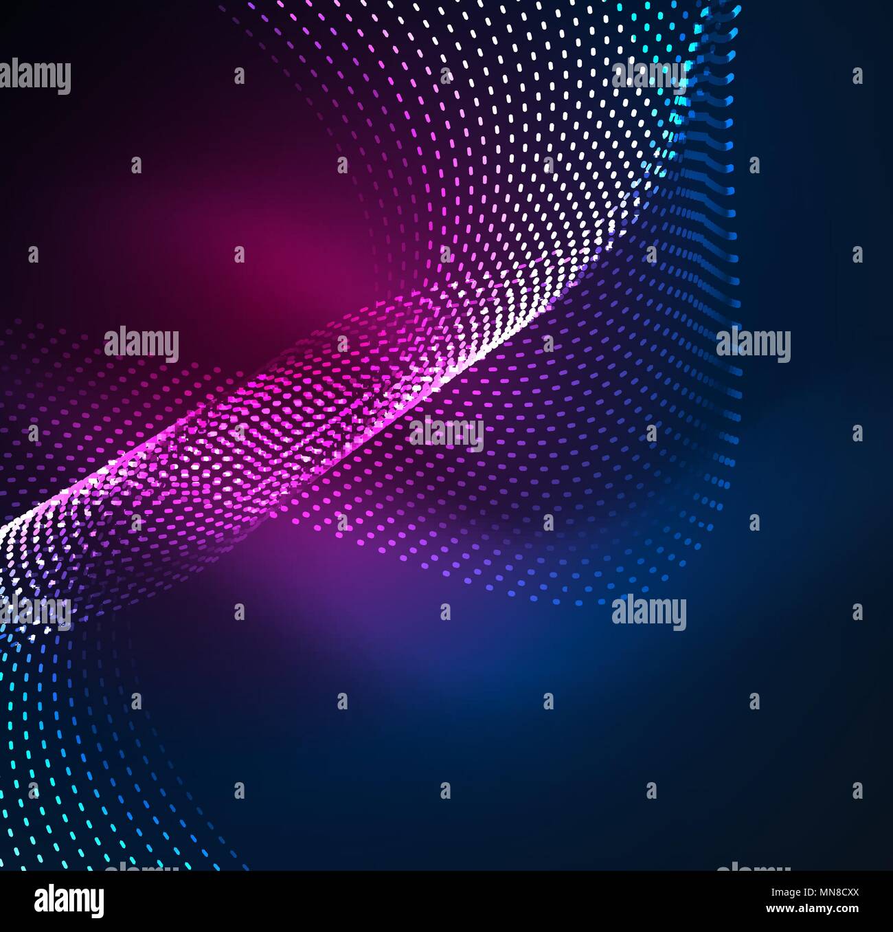 Vector wave particles background. Vector wave particles background - 3D ...