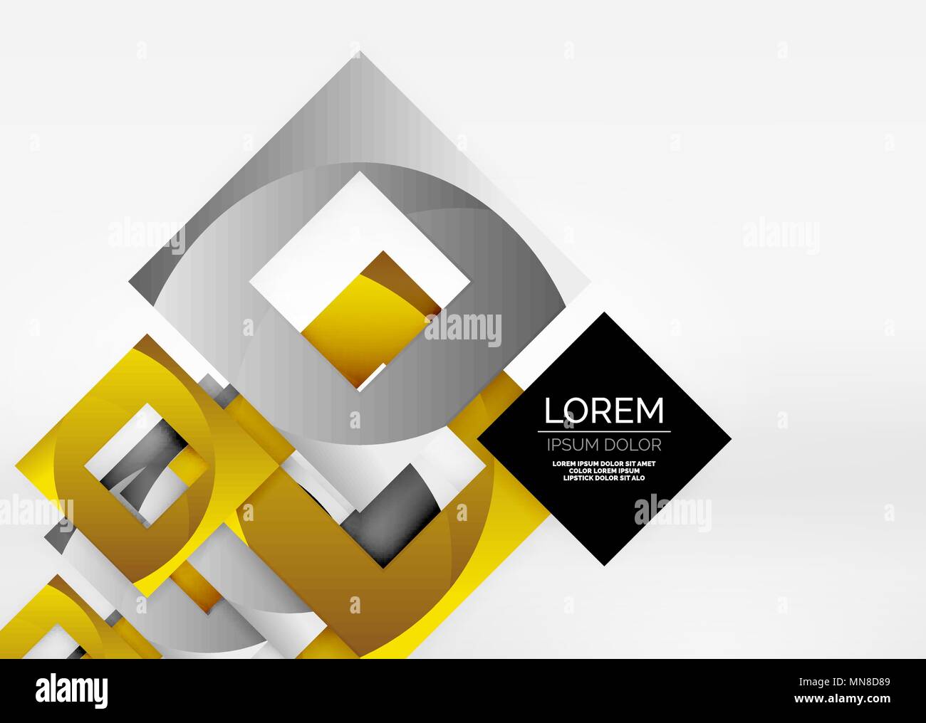 Squares geometric shapes in light grey 3d space. Squares geometric ...