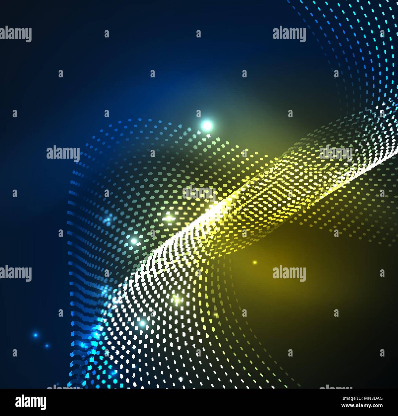 Vector wave particles background. Vector wave particles background - 3D ...