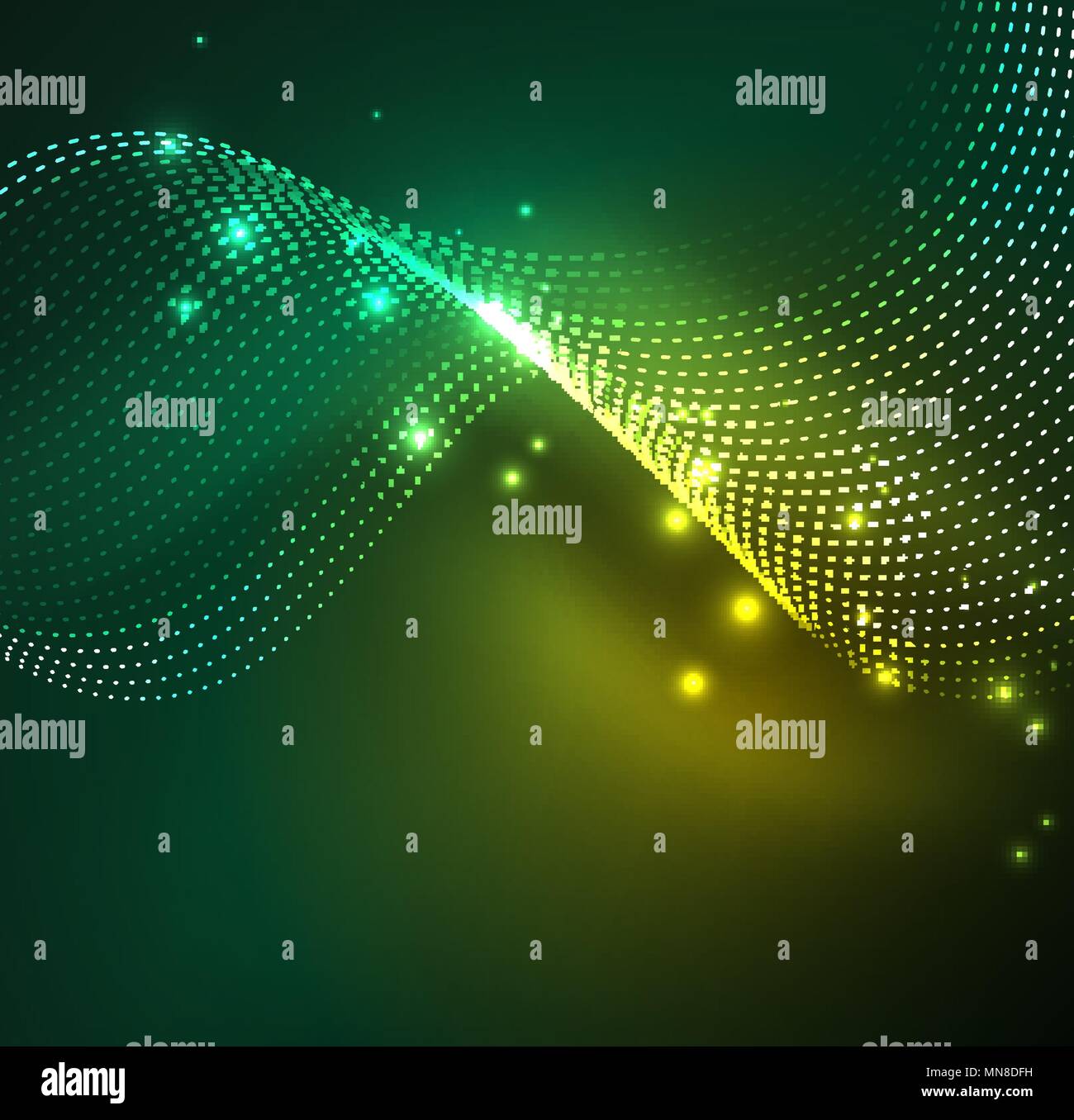 Vector wave particles background. Vector wave particles background - 3D ...