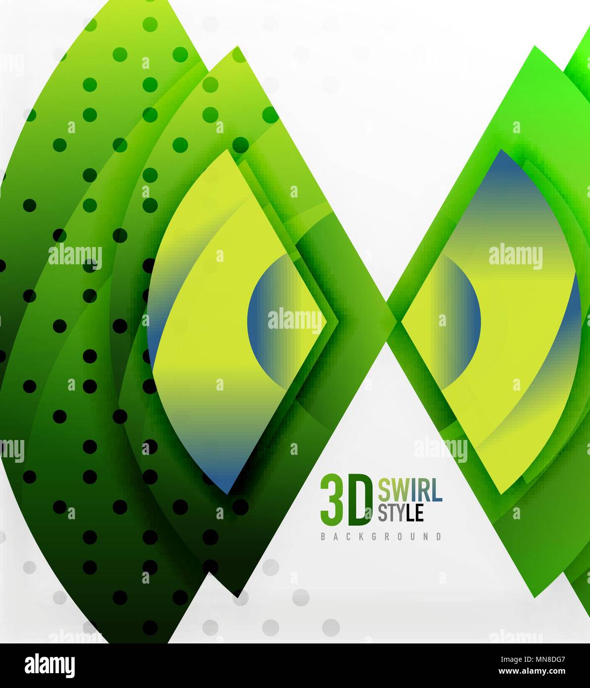 Swirl and wave 3d effect objects, abstract template vector design ...