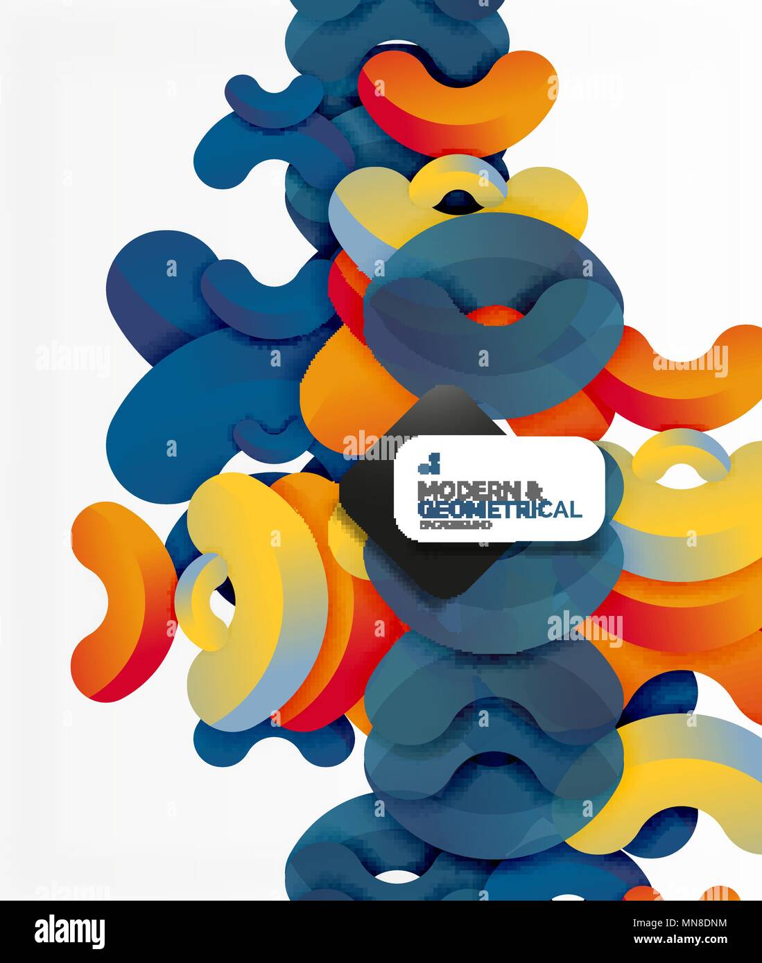 Abstract color geometric round shapes on white. Abstract color ...