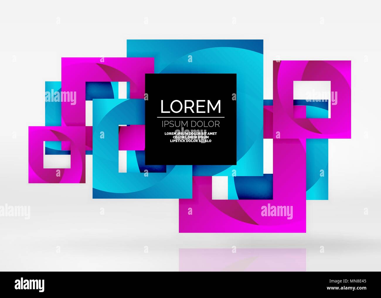 Squares geometric shapes in light grey 3d space. Squares geometric ...