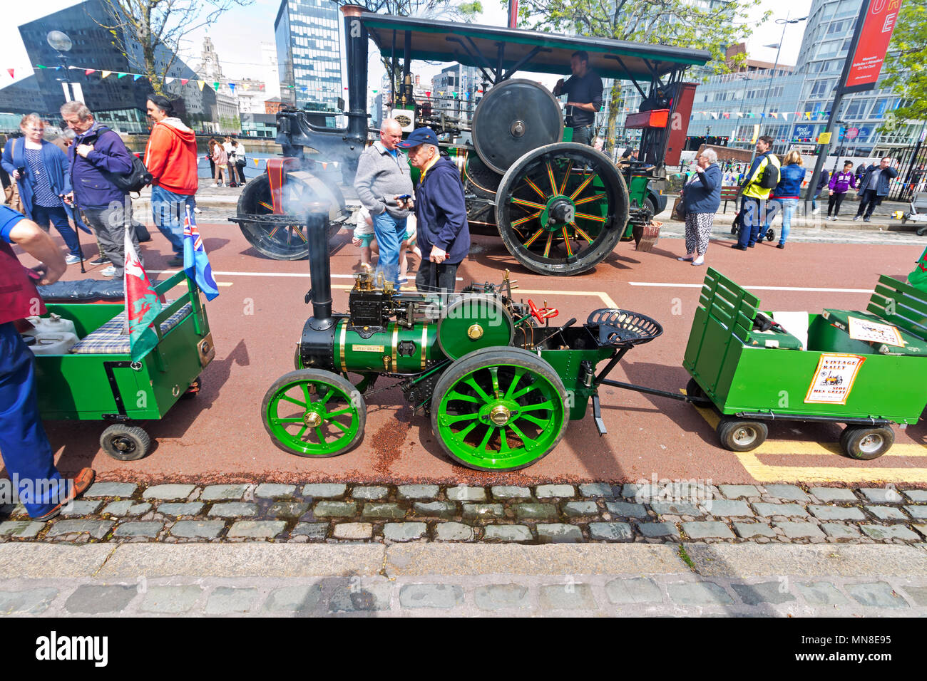 Miniature steam engines on display at the "Steam on the Dock" event at ...