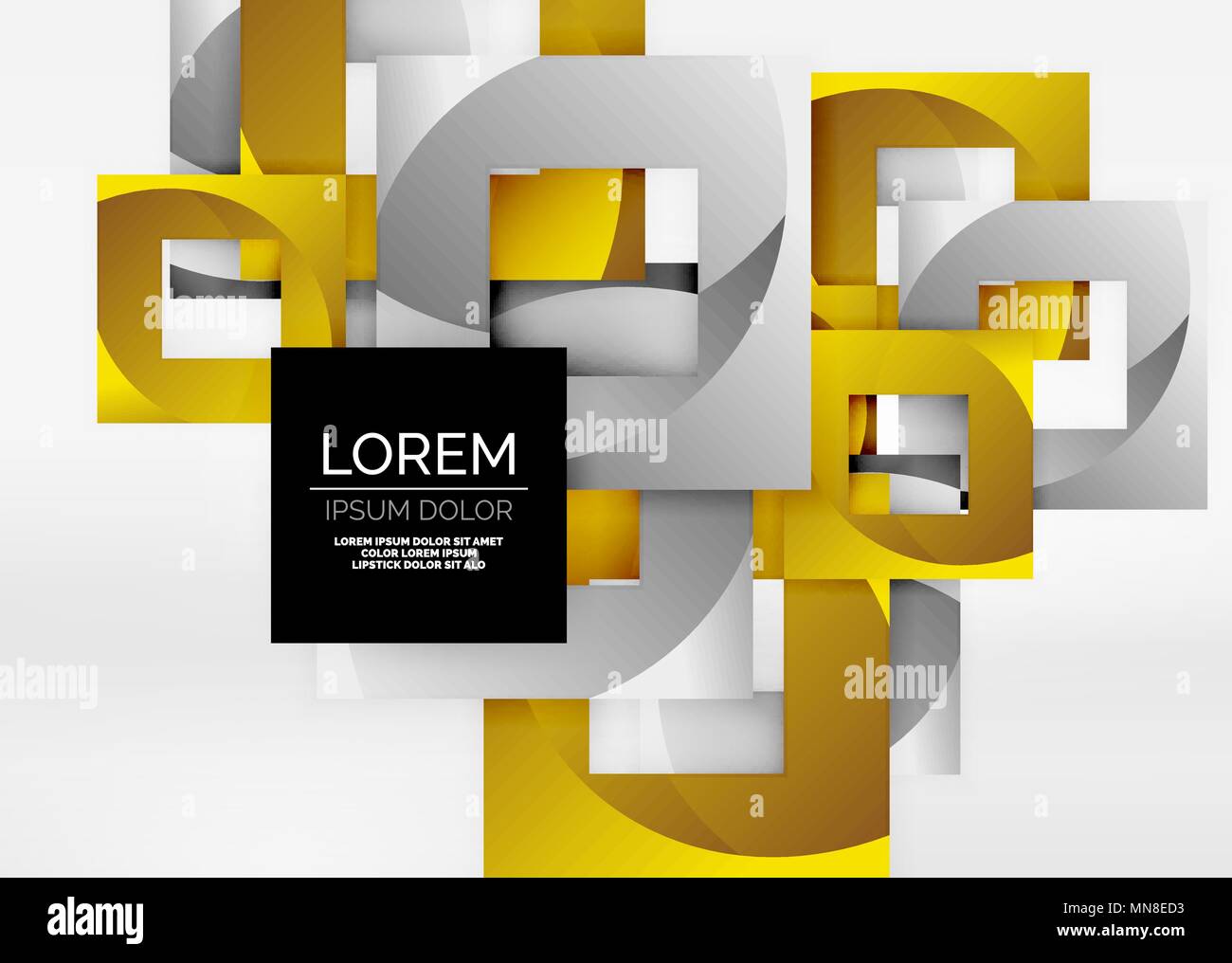 Squares geometric shapes in light grey 3d space. Squares geometric ...